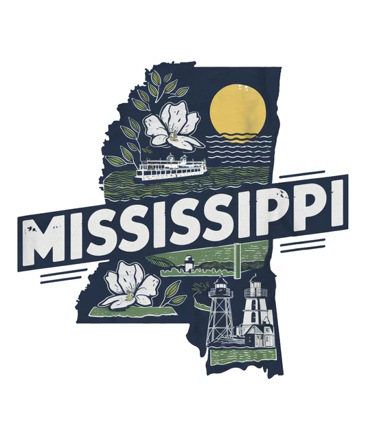 DOPASTICKER Mississippi State Sticker Usa Farmland Home Country Retro ...