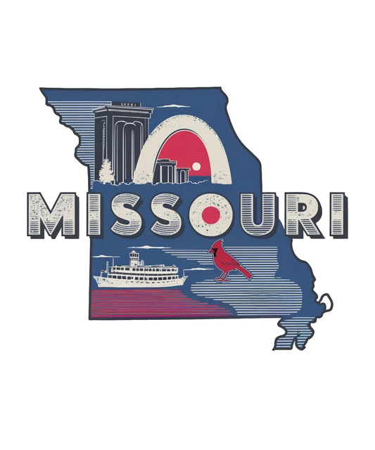 DOPASTICKER Missouri State Sticker Usa Farmland Home Country Retro ...