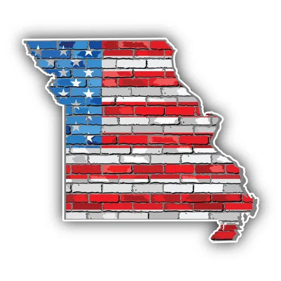 DOPASTICKER Missouri Usa Flag State Map Sticker Car Phone Decal Water ...