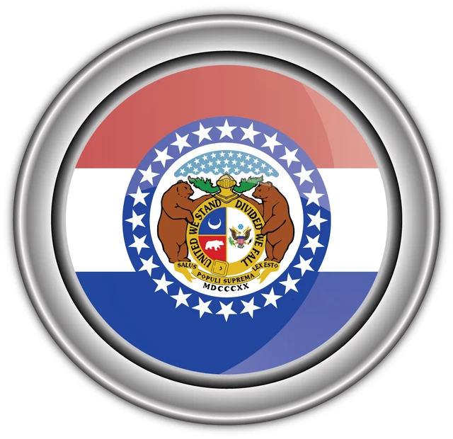 DOPASTICKER Missouri Usa State Flag Silver Badge Car Sticker Phone ...