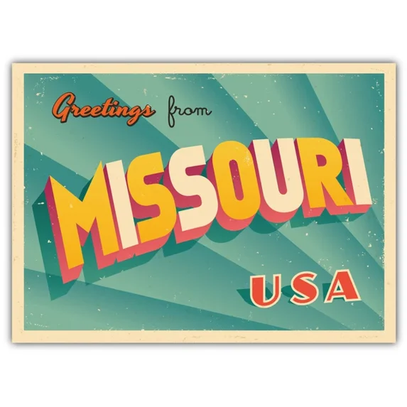 DOPASTICKER Missouri Usa State Greetings Retro Emblem Car Sticker Phone ...