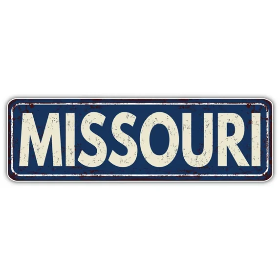 DOPASTICKER Missouri Usa State Grunge Retro Blue Emblem Car Sticker ...