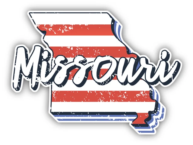 DOPASTICKER Missouri Usa State Map Flag Sticker Phone Decal Water ...