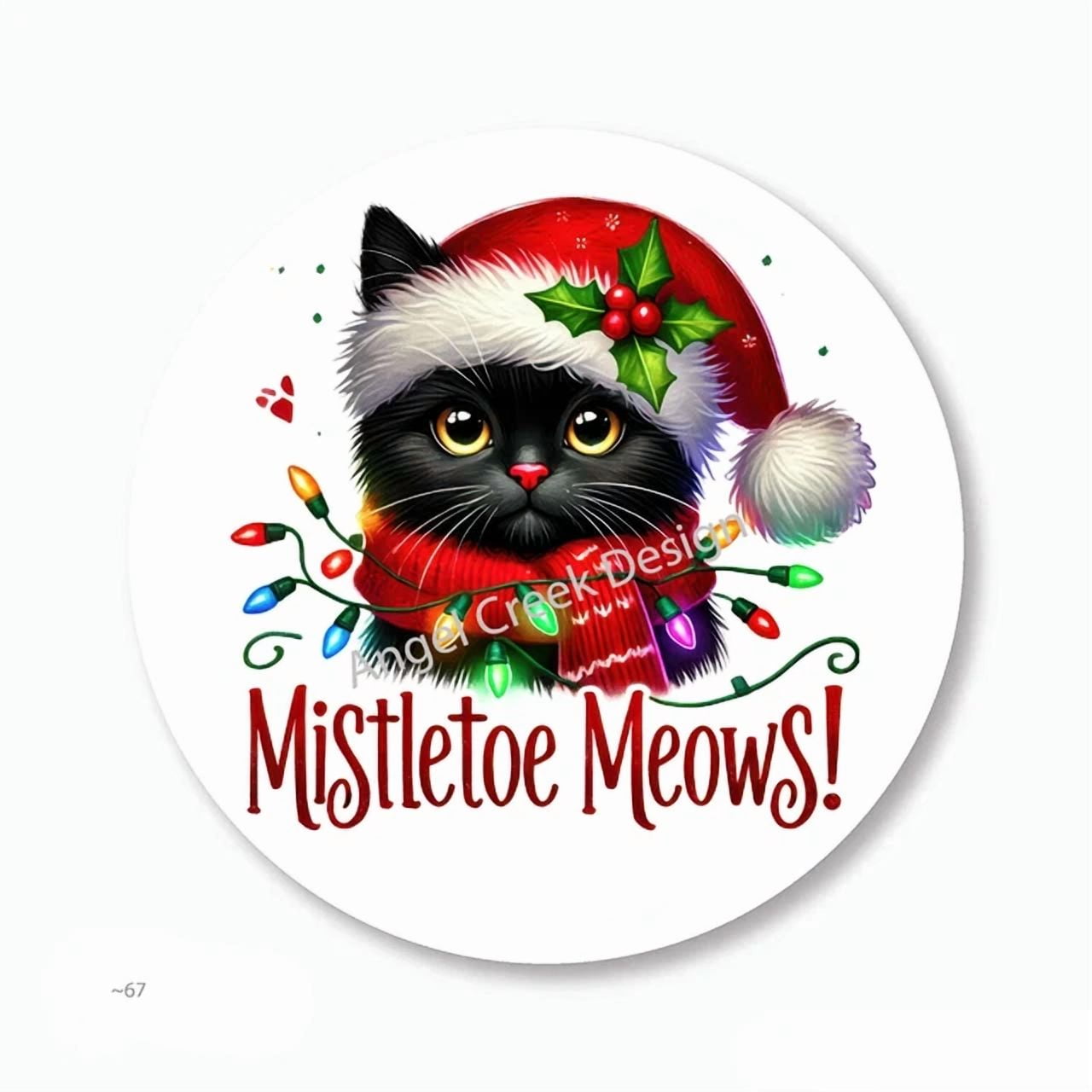 DOPASTICKER Mistletoe Meows Chri.Stm.As Cat Scrapbook Stickers Phone Decal Water Bottle Stickers ...
