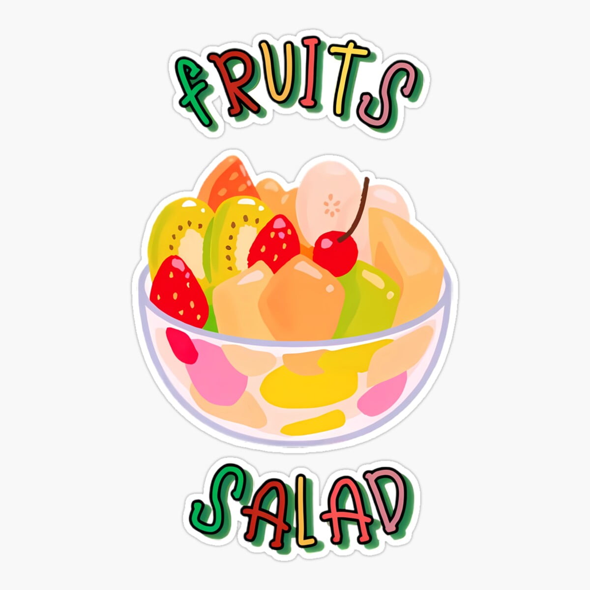 DOPASTICKER Mix It Up With Our Colorul Ruit Salad Tee Sticker, Phone ...