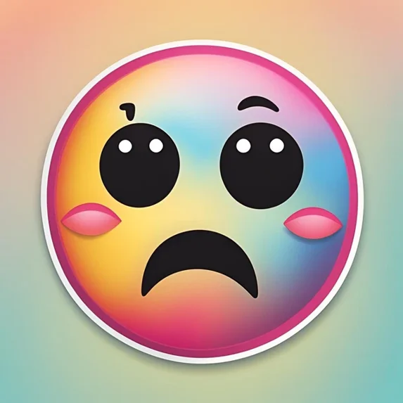 DOPASTICKER Mixed Colour Sad Face Sticker Phone Decal Water Bottle ...