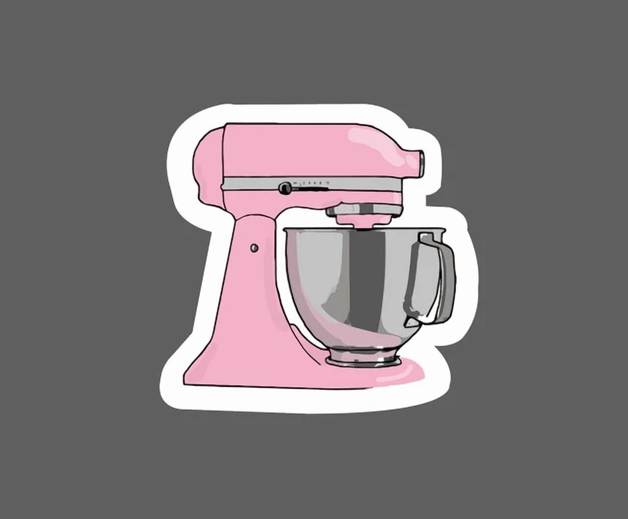 DOPASTICKER Mixer Sticker Baking Pink Cake Food Family Sticker Phone ...
