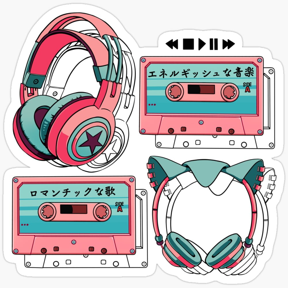 DOPASTICKER The Mixtapes And Headphones (For Light Background) Sticker ...