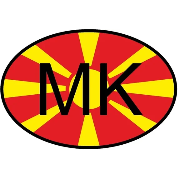 DOPASTICKER Mk Macedonia Country Code Oval With Flag Sticker Phone ...