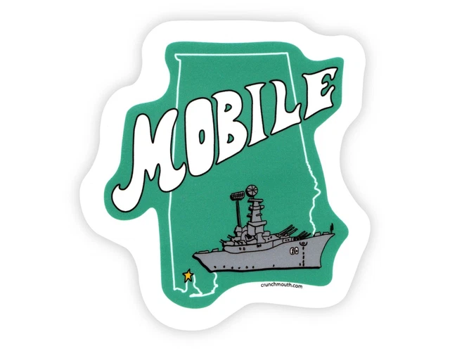 DOPASTICKER Mobile Alabama State Map Sticker Travel Decal Phone Decal ...