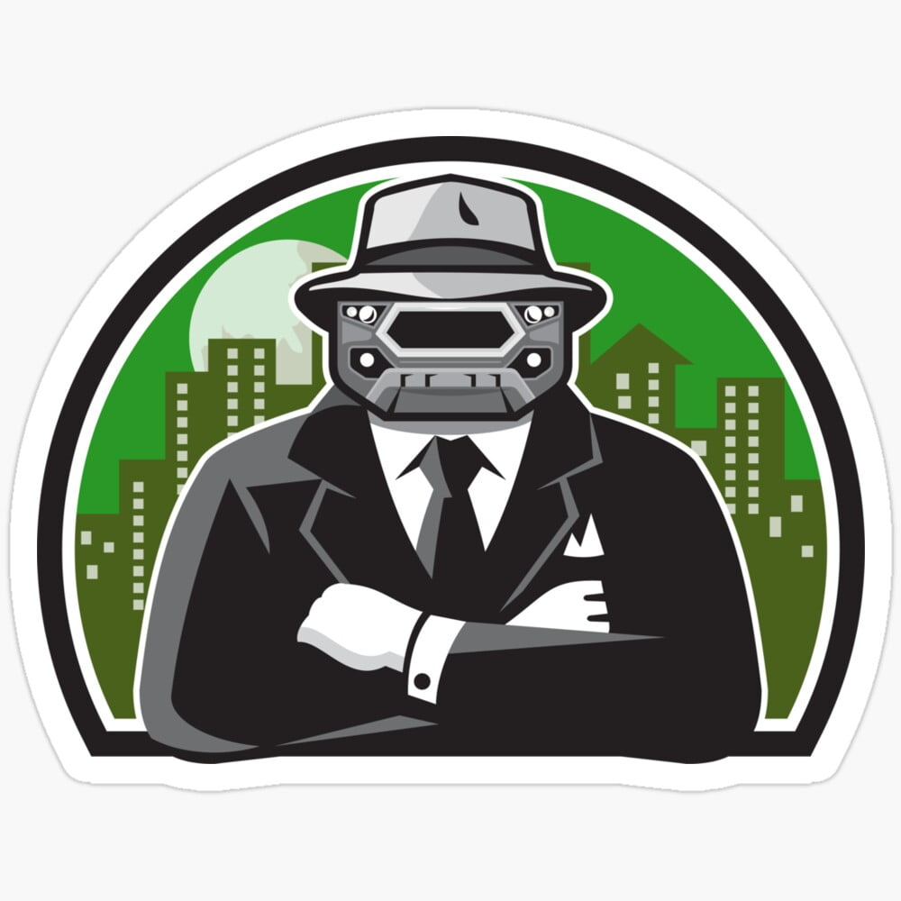 DOPASTICKER Mobster Car Grille Face Circle Retro Sticker Phone Decal ...