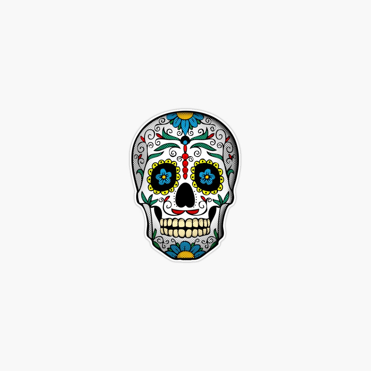 DOPASTICKER Mod Sugar Skull Sticker Phone Sticker, Latop Sticker, Lover ...