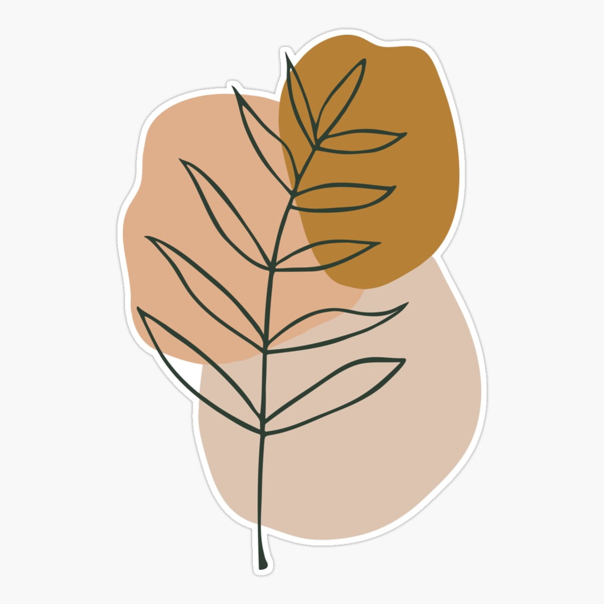 DOPASTICKER Modern Art Leaves Pinks And Gold Sticker, Phone Sticker Car ...