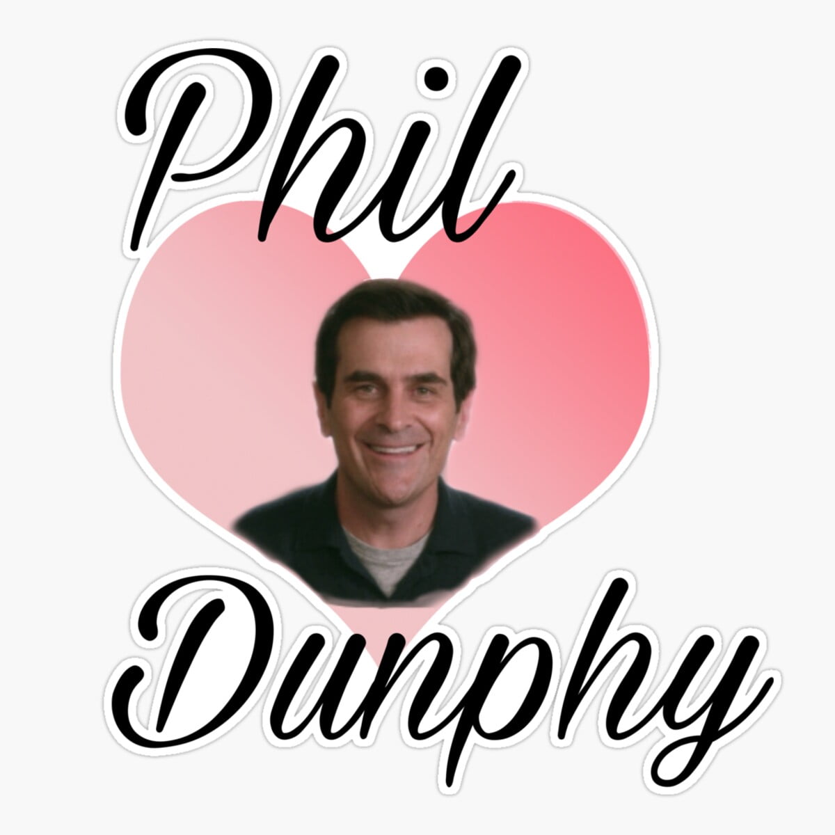 DOPASTICKER Modern Family Phil Dunphy Heart Sticker, Phone Sticker Car ...