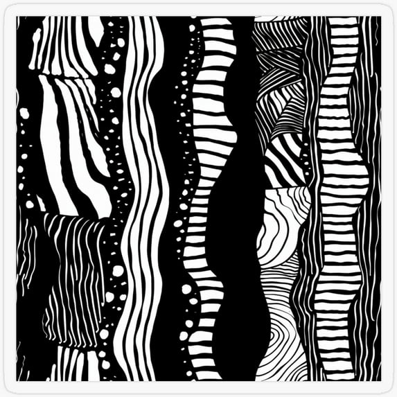 DOPASTICKER Modern Hatching In Dynamic Waves Sticker Phone Decal Water ...