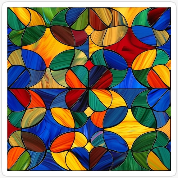 DOPASTICKER Modern Stained Glass In Colors Sticker Phone Decal Water ...