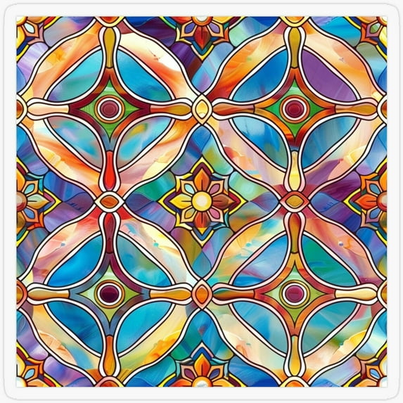 DOPASTICKER Modern Stained Glass In Colors Sticker Phone Decal Water ...