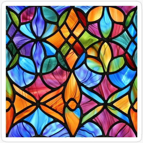 DOPASTICKER Modern Stained Glass In Colors Sticker Phone Decal Water ...