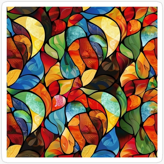 DOPASTICKER Modern Stained Glass In Colors Sticker Phone Decal Water ...