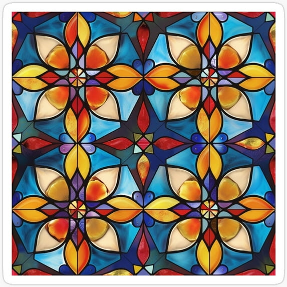 DOPASTICKER Modern Stained Glass In Colors Sticker Phone Decal Water ...