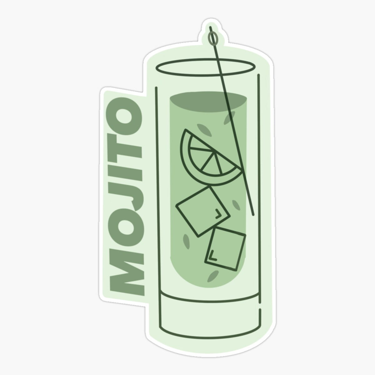 DOPASTICKER Mojito Cocktail Sticker, Phone Sticker Water Bottle Sticker ...