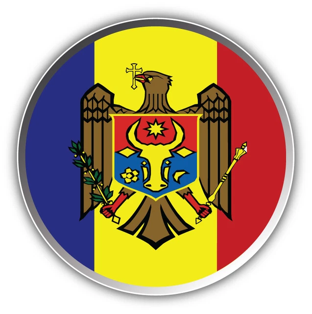DOPASTICKER Moldova Flag Emblem Car Sticker Phone Decal Water Bottle ...