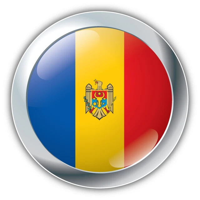 DOPASTICKER Moldova Flag Emblem Car Sticker Phone Decal Water Bottle ...