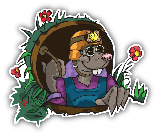 DOPASTICKER Mole Cartoon Sticker Decal Phone Decal Water Bottle ...