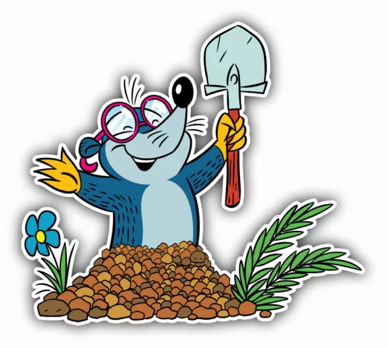 DOPASTICKER Mole Cartoon Sticker Decal Phone Decal Water Bottle ...