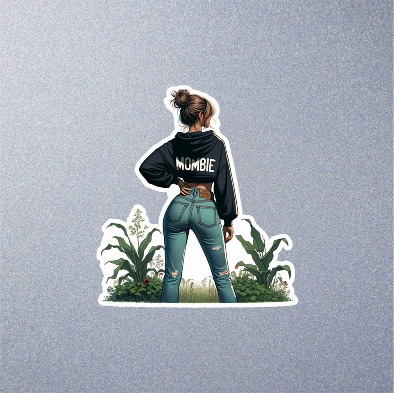 DOPASTICKER Mombie Crazy Plant Lady Pin Up Girl Car Sticker, Water ...