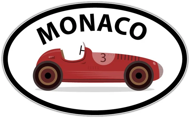 DOPASTICKER Monaco Country Retro Monte Carlo Oval Car Window Sticker ...