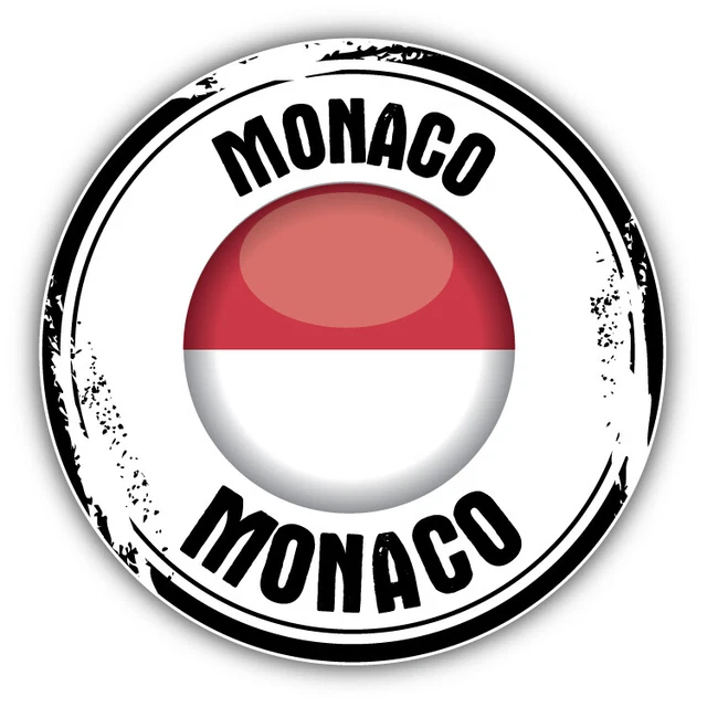 DOPASTICKER Monaco Flag Grunge Car Sticker Phone Decal Water Bottle ...