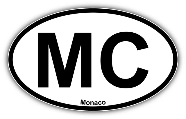 DOPASTICKER Monaco Vehicle Country Code Oval Car Window Sticker Decal ...