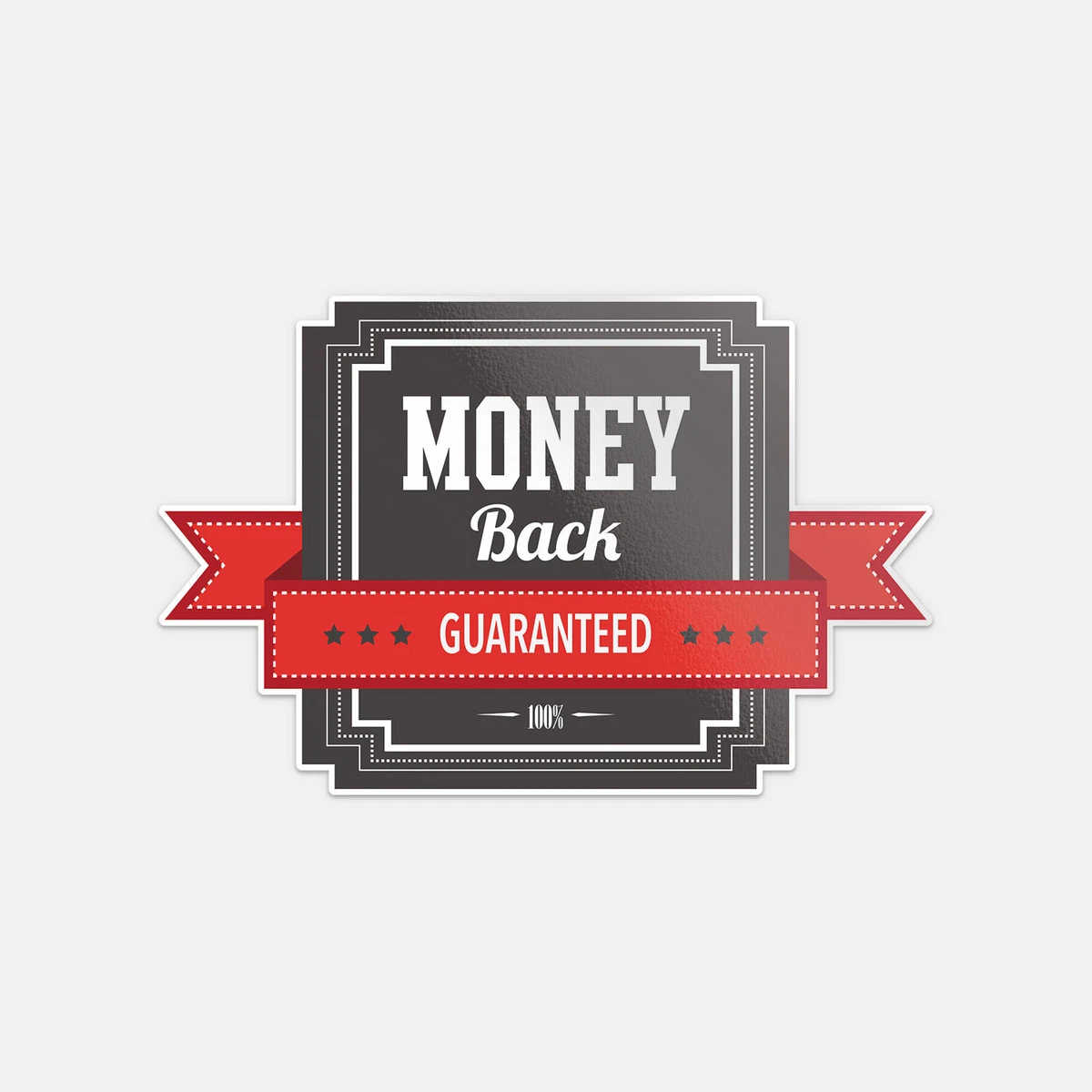 DOPASTICKER Money Back Guaranteed Badge Sticker Decal Waterproof ...