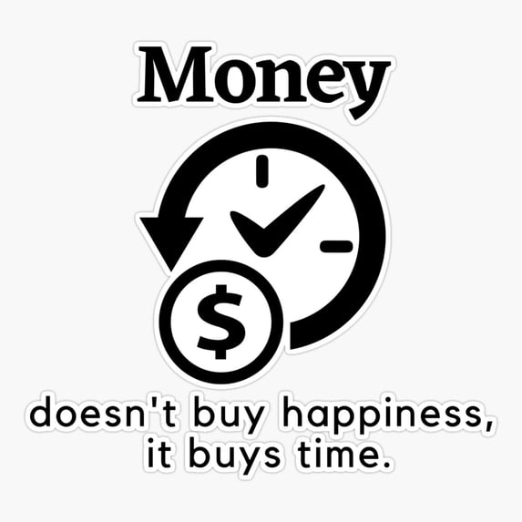 DOPASTICKER Money Doesn'T Buy Happiness, It Buys Time Sticker, Phone ...