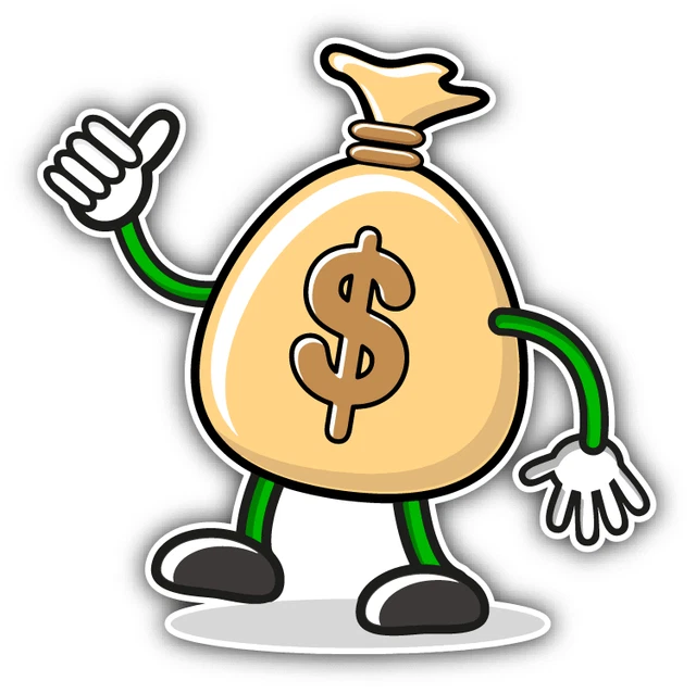 DOPASTICKER Money Illustration Cartoon Sticker Decal Phone Decal Water ...