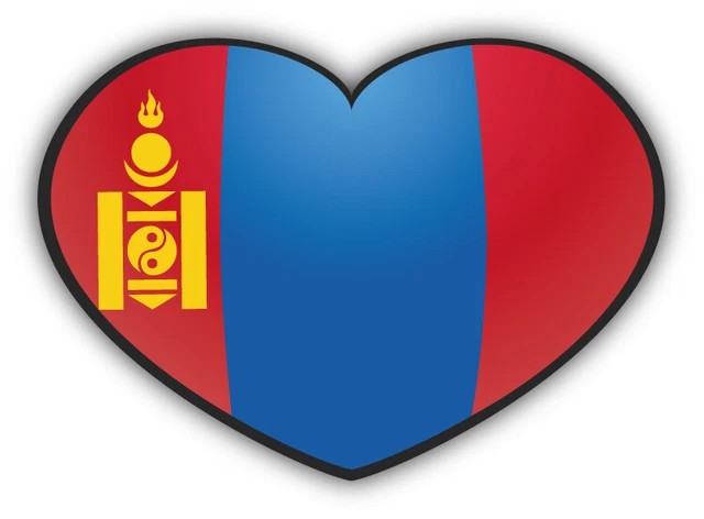 DOPASTICKER Mongolia Heart Flag Car Sticker Phone Decal Water Bottle ...