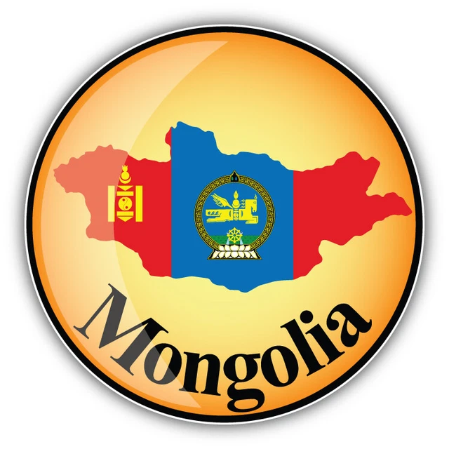 DOPASTICKER Mongolia Map Flag Label Car Sticker Phone Decal Water ...
