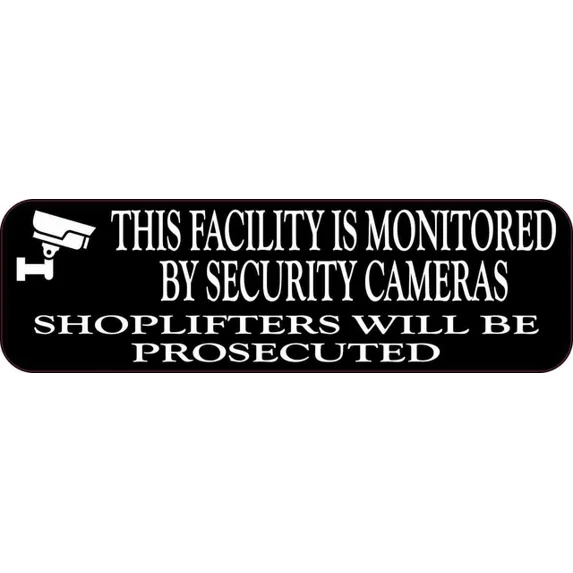 DOPASTICKER Monitored By Security Cameras Stickers Business Facility ...