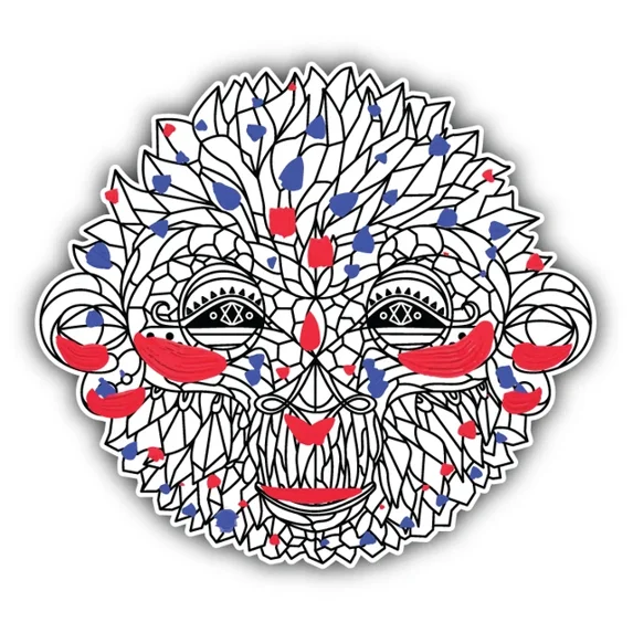 DOPASTICKER Monkey Art Head Sticker Decal Phone Decal Water Bottle ...