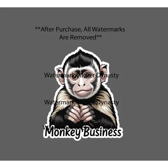DOPASTICKER Monkey Business Sticker Quote Animal Sticker Phone Sticker ...