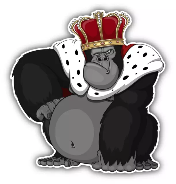 DOPASTICKER Monkey Crown Formidable King Cartoon Sticker Decal Phone ...