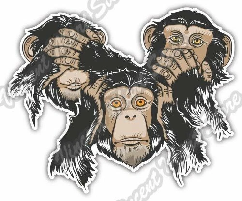 DOPASTICKER Monkey Face Chimpanzee Ape Gorilla Car Sticker Decal Phone ...
