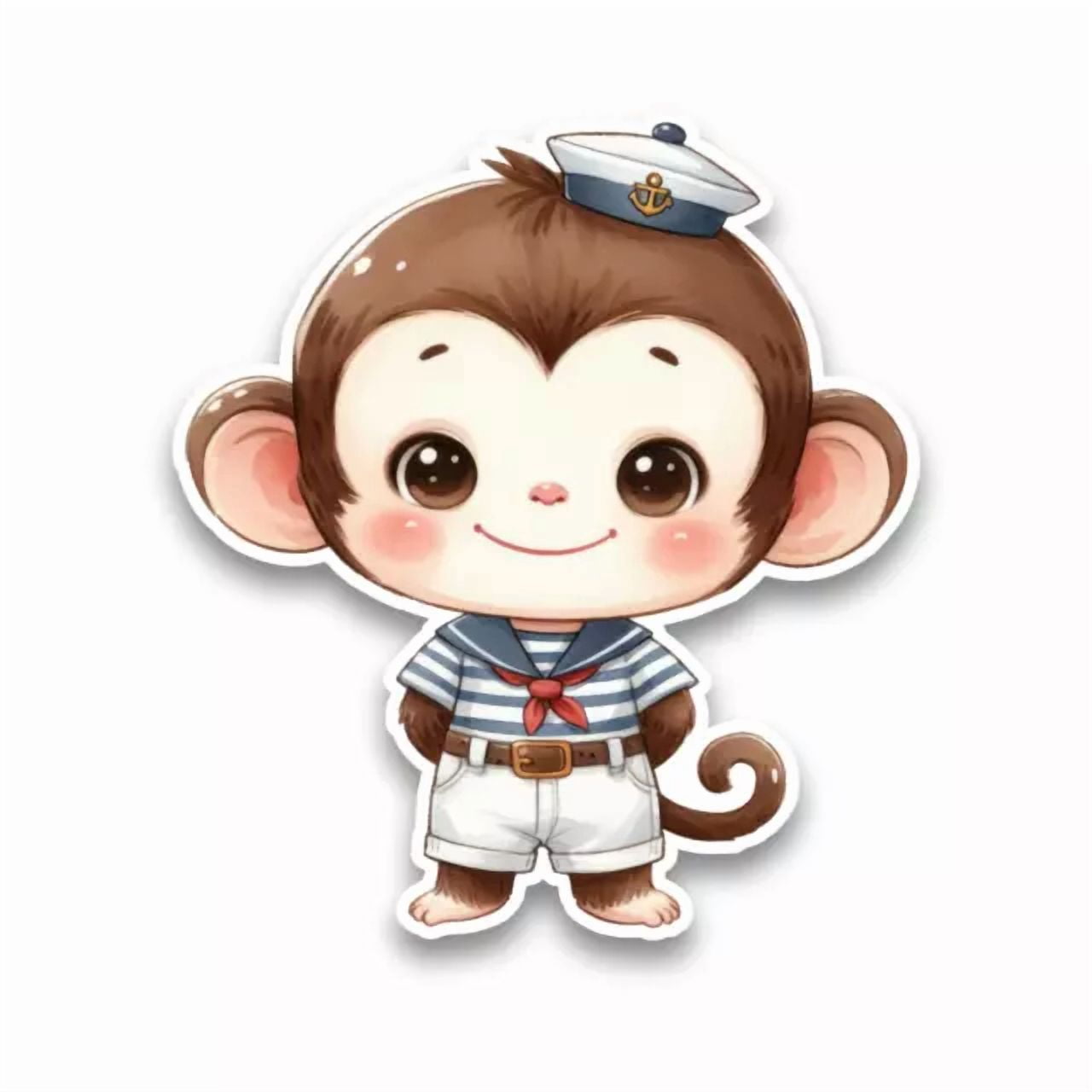 DOPASTICKER Monkey Kawaii Animal Sailor Sticker Decal Car Window ...