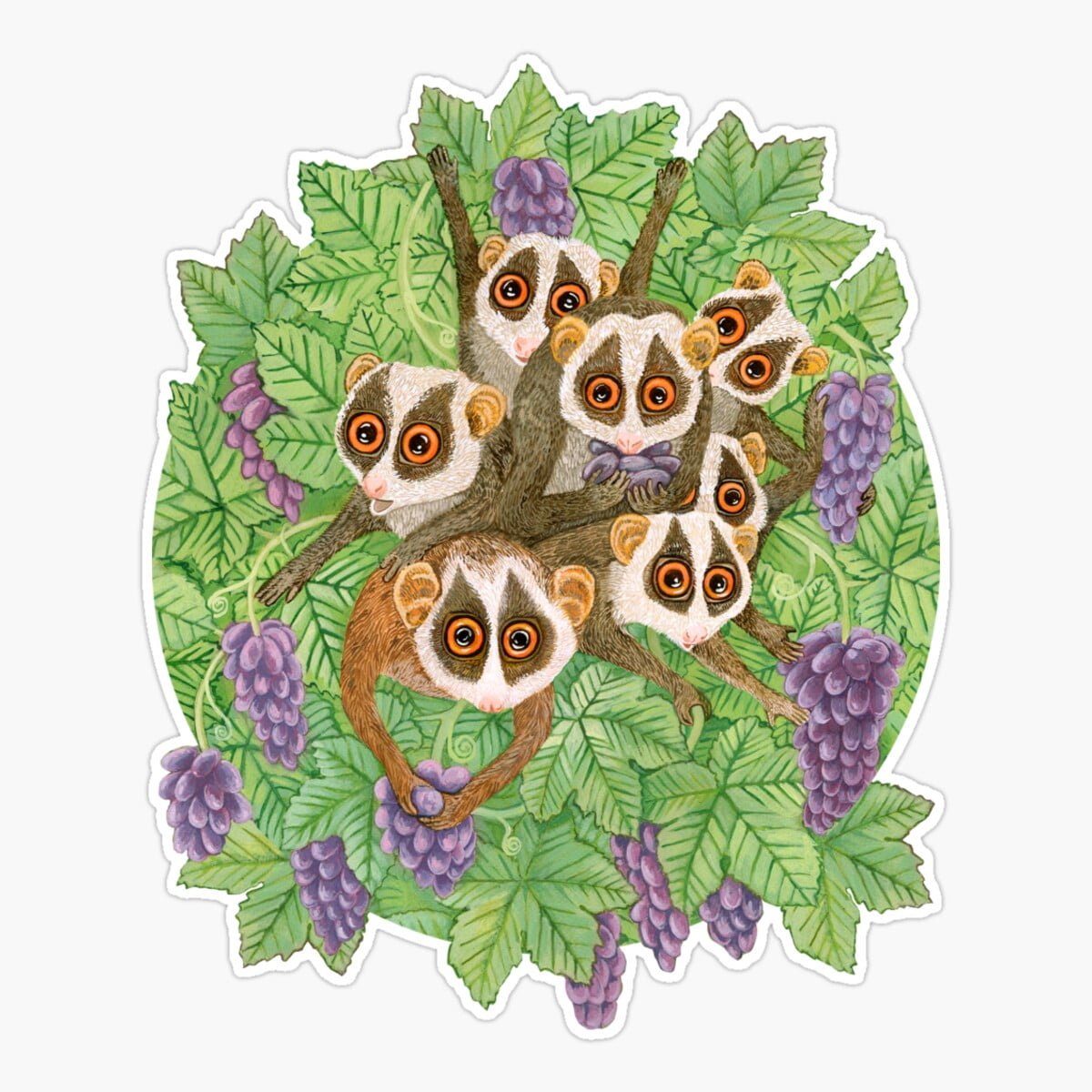 DOPASTICKER Monkey Loris Family Sticker, Phone Sticker Car Stickers ...