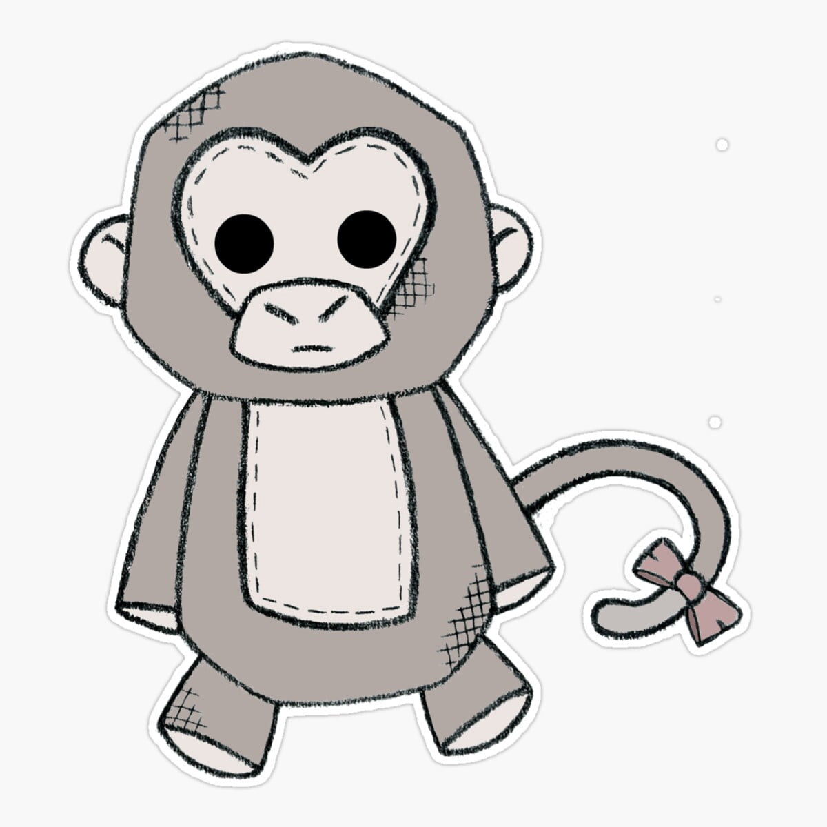 DOPASTICKER Monkey Plushie. Sticker, Phone Sticker Water Bottle Sticker ...