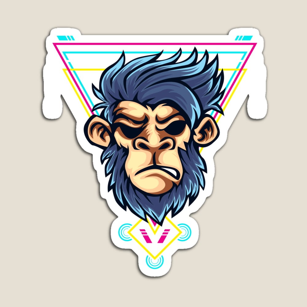 DOPASTICKER Monkey Sacred Geometry Illustration Sticker, Phone Stickers ...