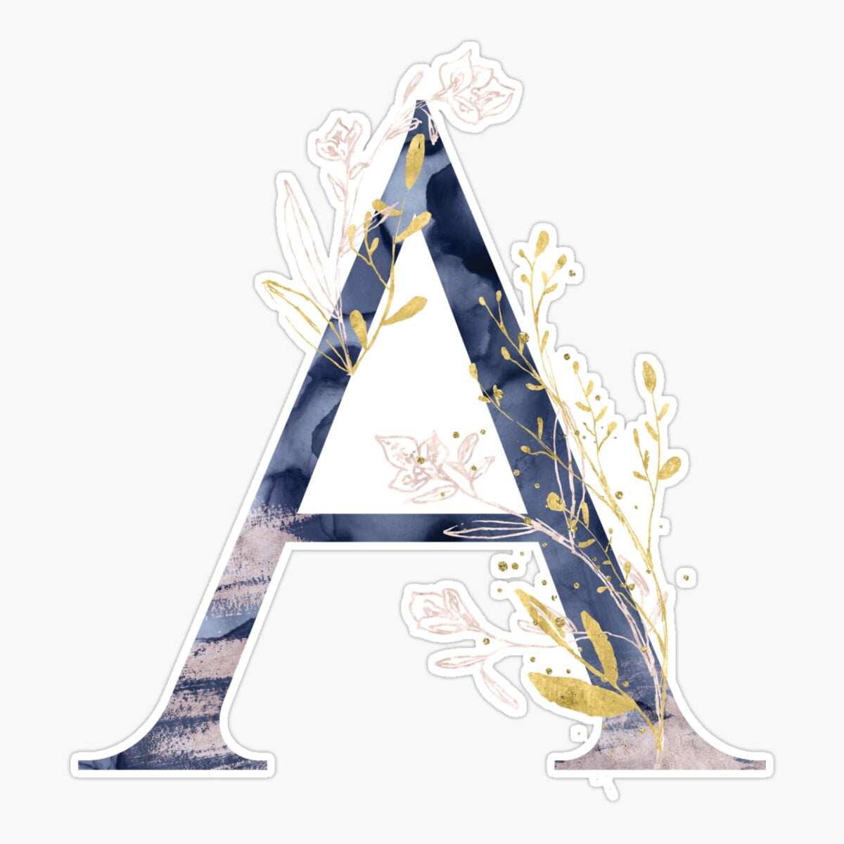 DOPASTICKER Monogram A Sticker, Phone Sticker Car Stickers, Birthday ...