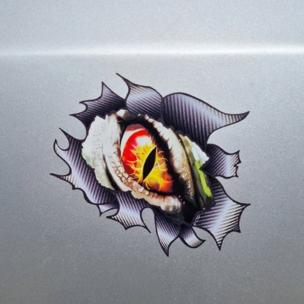 DOPASTICKER Monster Evil Eye Ripped Carbon Fibre Sticker For Car Van ...