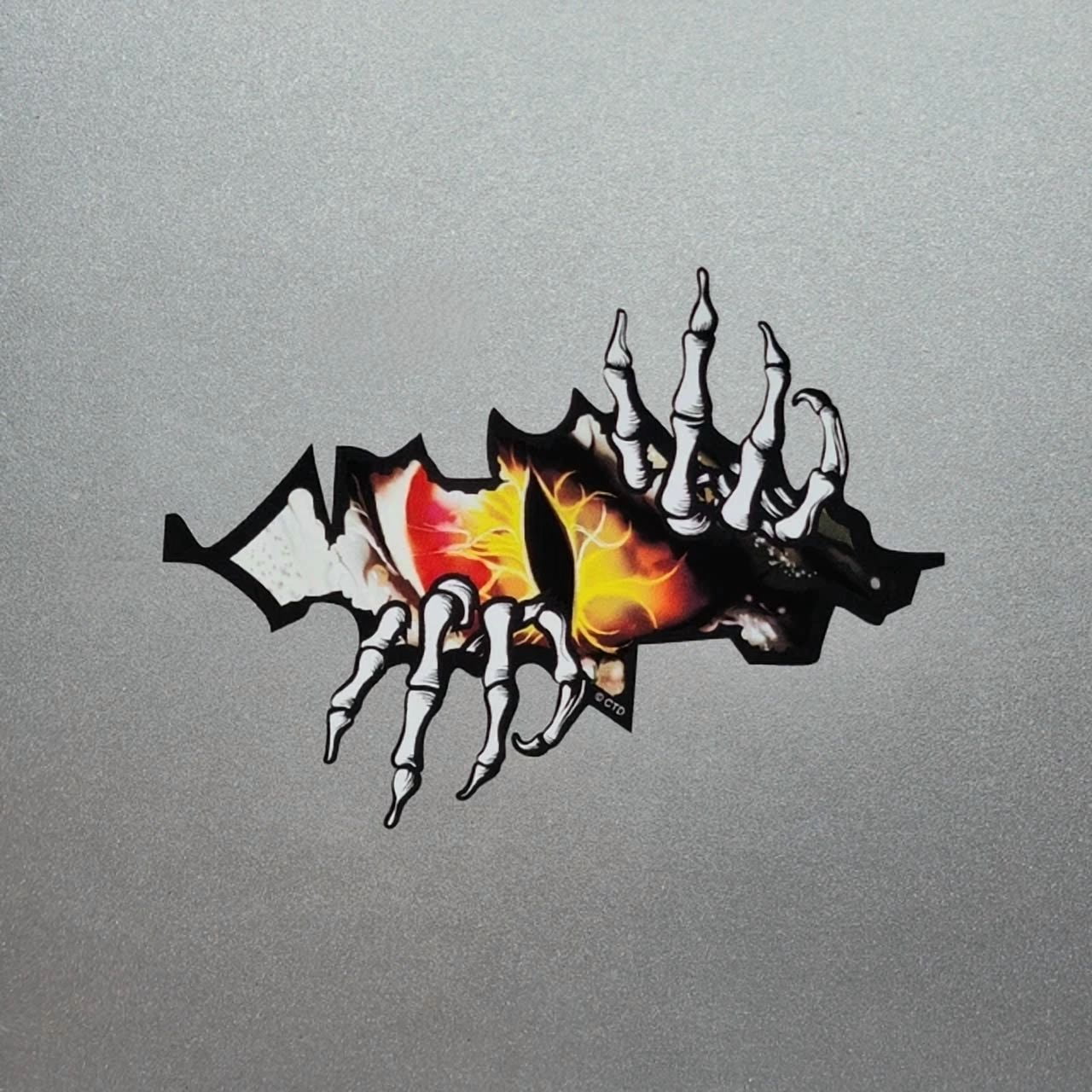 DOPASTICKER Monster Evil Eyes Skeleton Pulling Open Sticker Decal For ...